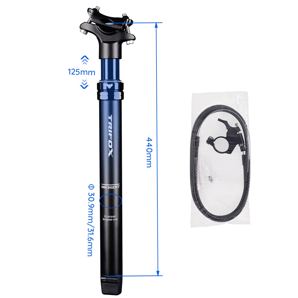 Trifox cycling Dropper Post 125mm Travel MTB Dropper Seatpost 31.6mm ...