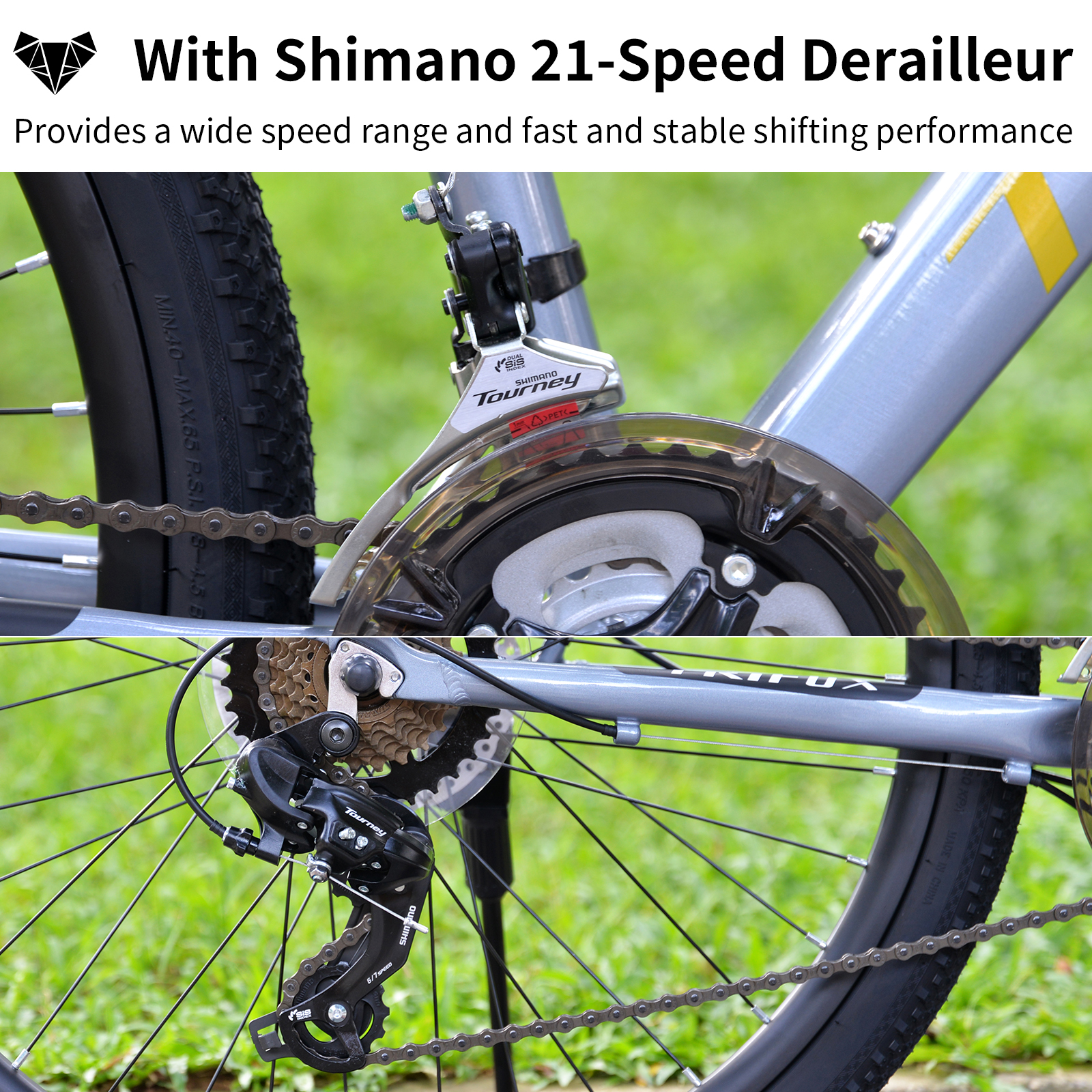 TRIFOXcycling 26" MTB: Shimano 21-Speed, Aluminum Suspension Fork ...
